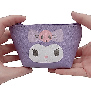 Sanrio Kuromi Face Boat Type Cosmetics Small Pouch Bag 4.3 in (W) × 3 in (H) × 2 in (D)