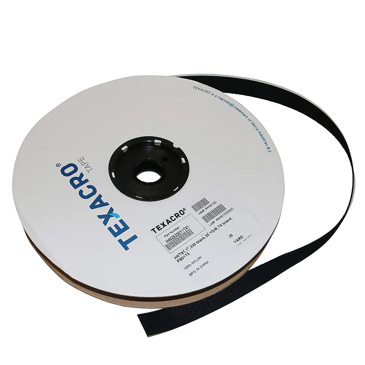 TEXACRO Brand Loop 71 PSA 32 - 25 Yard Roll 1" Wide, Black