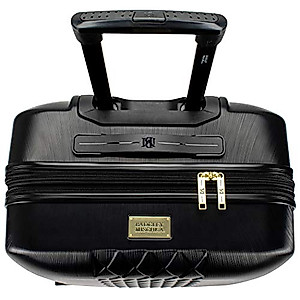 Badgley Mischka Modern trolley Diamond 3 Piece Expandable Spinner Wheels Luggage/Suitcase Set (Black)