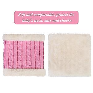 YSense 3 Pcs Kids Winter Beanie Hat Scarf Gloves Set Thick Knit Warm Fleece Lined Beanie Caps Mittens for Boys Girls Gifts