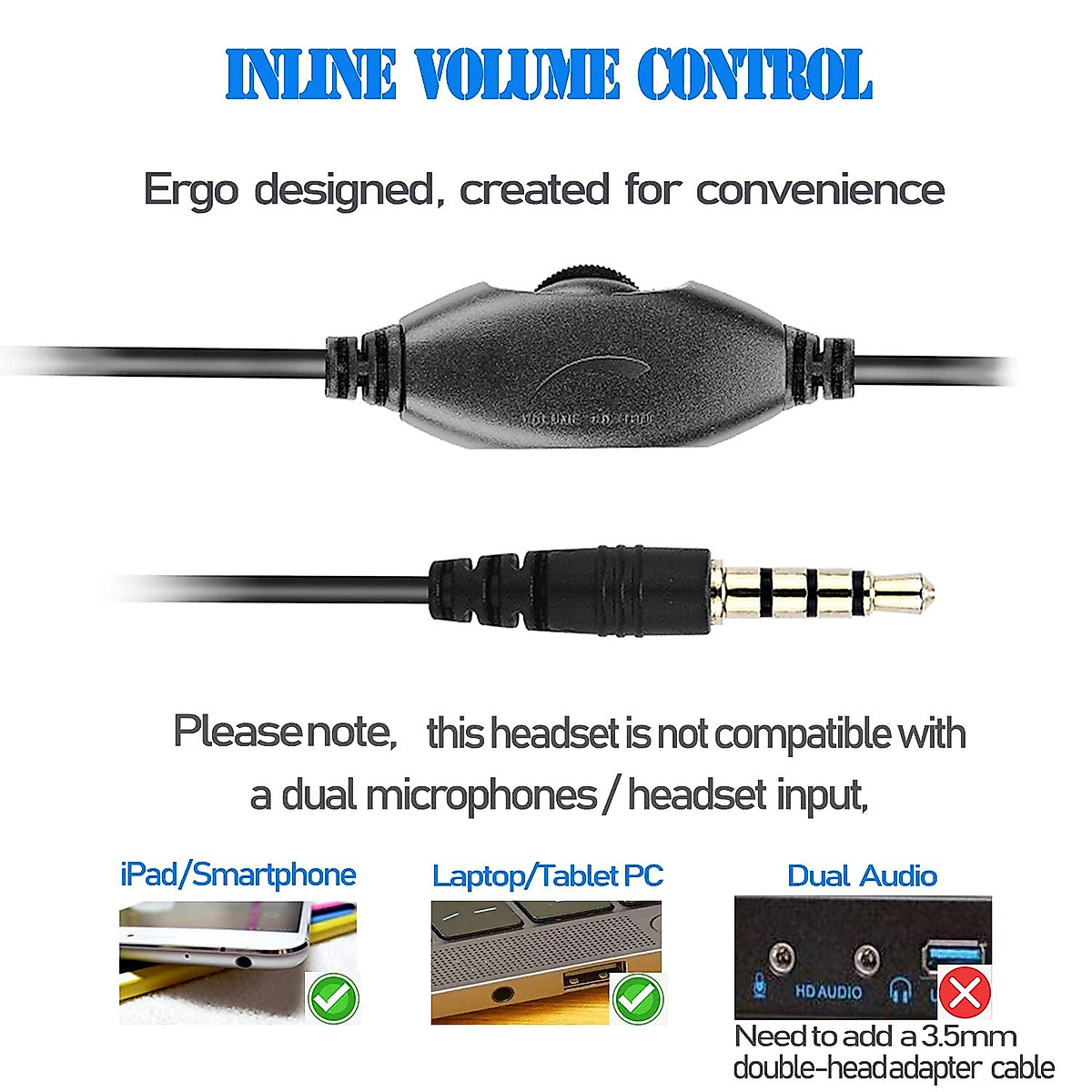 Hongzan Wholesale Bulk Headphones with Microphone 10 Pack for School Classroom, Durable Wired Headsets & Mic Class Set for Kids Students and Adult（10 Black）