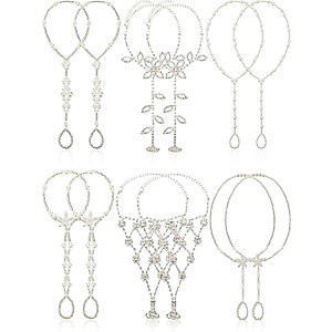 Fumete 12 Pcs Beach Barefoot Sandals Foot Jewelry Anklet Beach Wedding Foot Jewelry Toe Ring Anklet Bracelet Anklet Chain for Women (Classic Style)