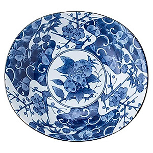 Liphontcta Traditional Japanese Ai-e (Ukiyo-e) Indigo Patterns Porcelain Plates (5 Plates Set) 31302 from Japan