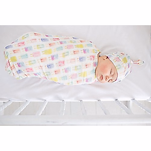 Large Premium Knit Baby Swaddle Receiving Blanket "Summer" by Copper Pearl