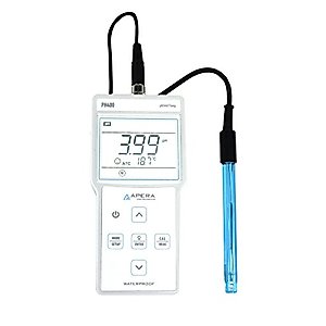 Apera Instruments PH400 Portable pH Meter Kit with Pre-mixed Buffers, 0.01 pH Accuracy, 0-14.00 pH Measuring Range, 3-Point Auto Calibration, 3' Probe