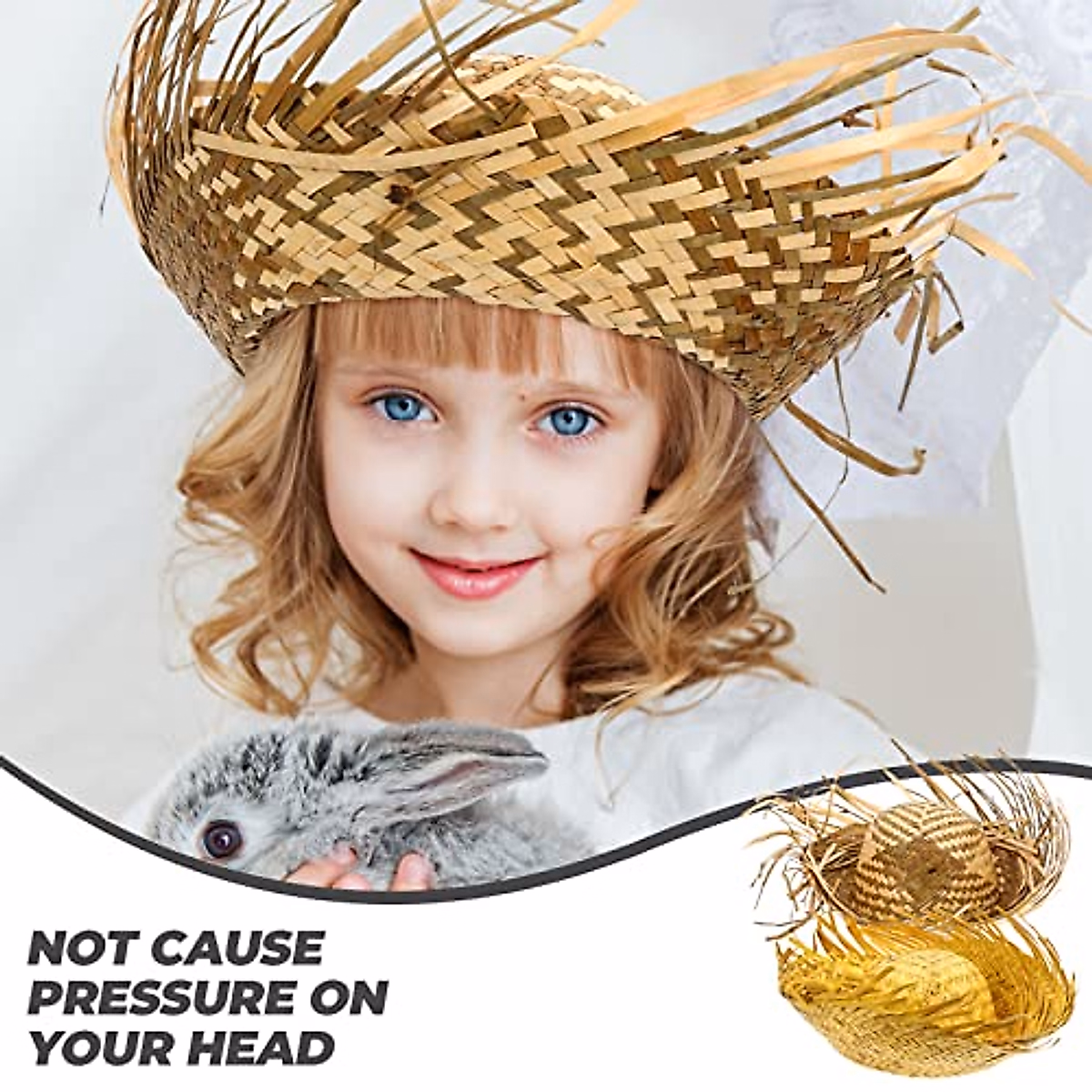 Zerodeko Beach Hat 2pcs Beachcomber Straw Hats, Hawaiian Straw Hats Summer Beach Hats Womens Hats