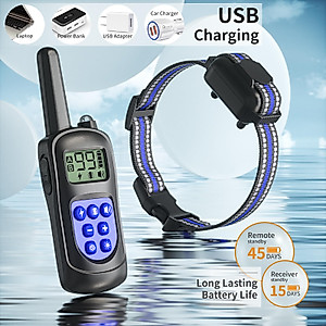 brapezie Lightest Dog Shock Collar 2Dogs, Dog Training Collar with Remote for Small Dogs 5-15lbs & Medium Large Dogs/Puppies, Waterproof, Rechargeable, 2000ft Range