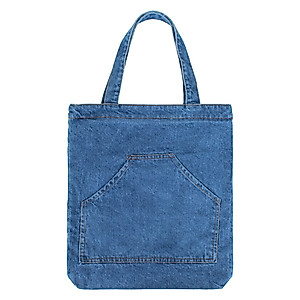 Van Caro Women Denim Shoulder Tote Crossbody Bag Casual Every-day Handbag Large Pocket, Light Blue01