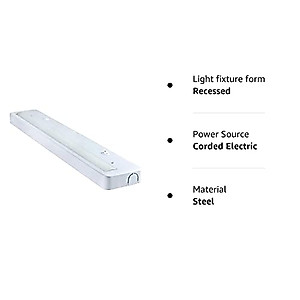 Enbrighten Premium 24in. LED Under Cabinet Light Fixture, Direct-Wire, 900 Lumens, 97 CRI, Color-Select, On/Off Switch, In-Wall Dimmer Compatible, 50,000 hr. LED Life, Steel Housing, White, 34290