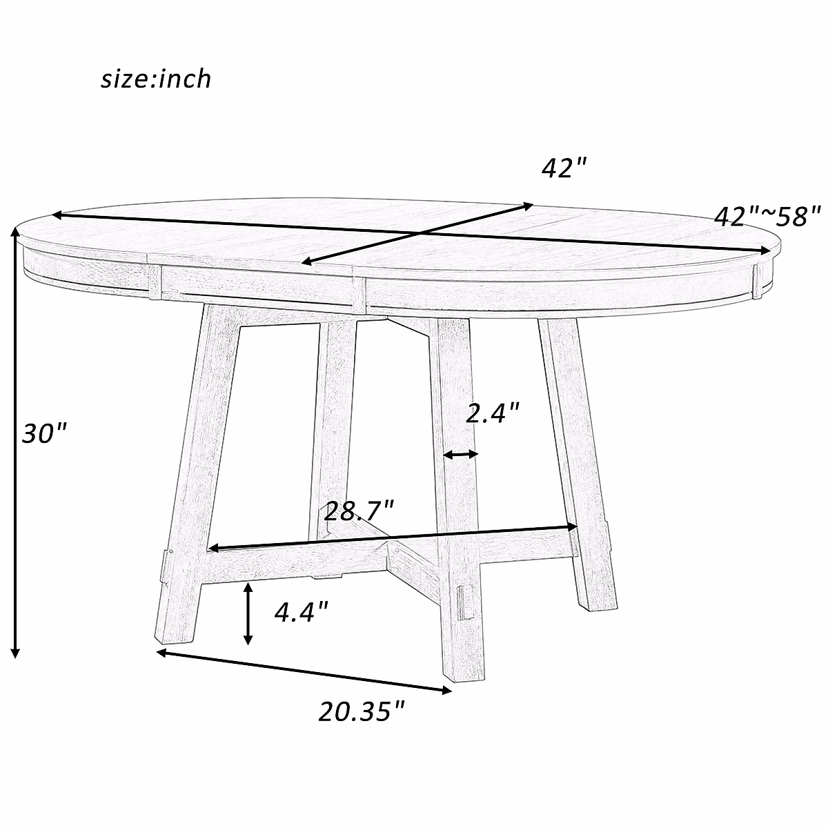 P PURLOVE Round Dining Table, Farmhouse Round Extendable Dining Table with 16" Leaf Wood Kitchen Table (Espresso)