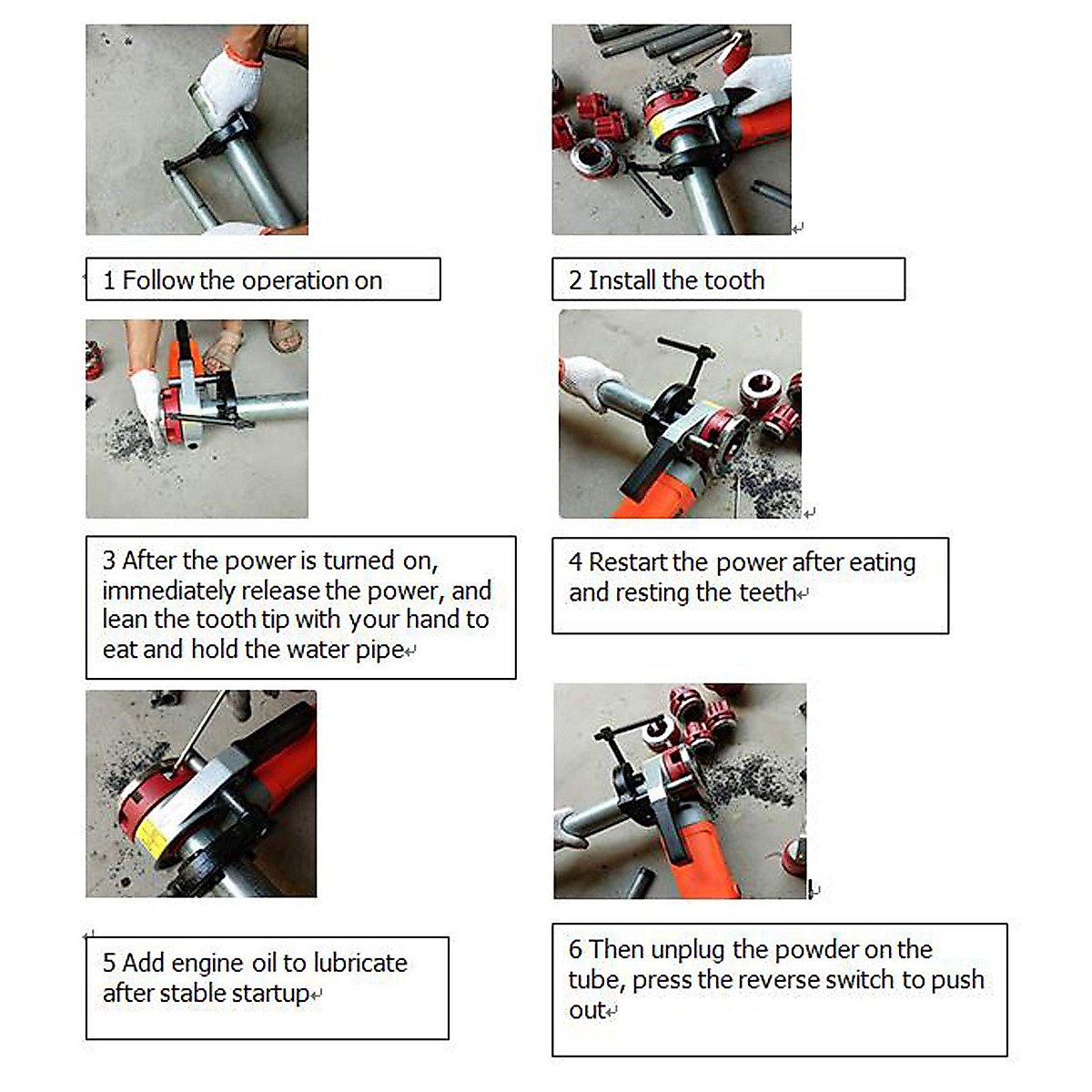 Electric Pipe Threader Tool Kit 2300W 110V, Portable Handheld Electric Pipe Threader Threading Machine With 6 Dies 1/2-Inch to 2-Inch Pipe Threading Die Heads, Ratchet Pipe Threader Kit