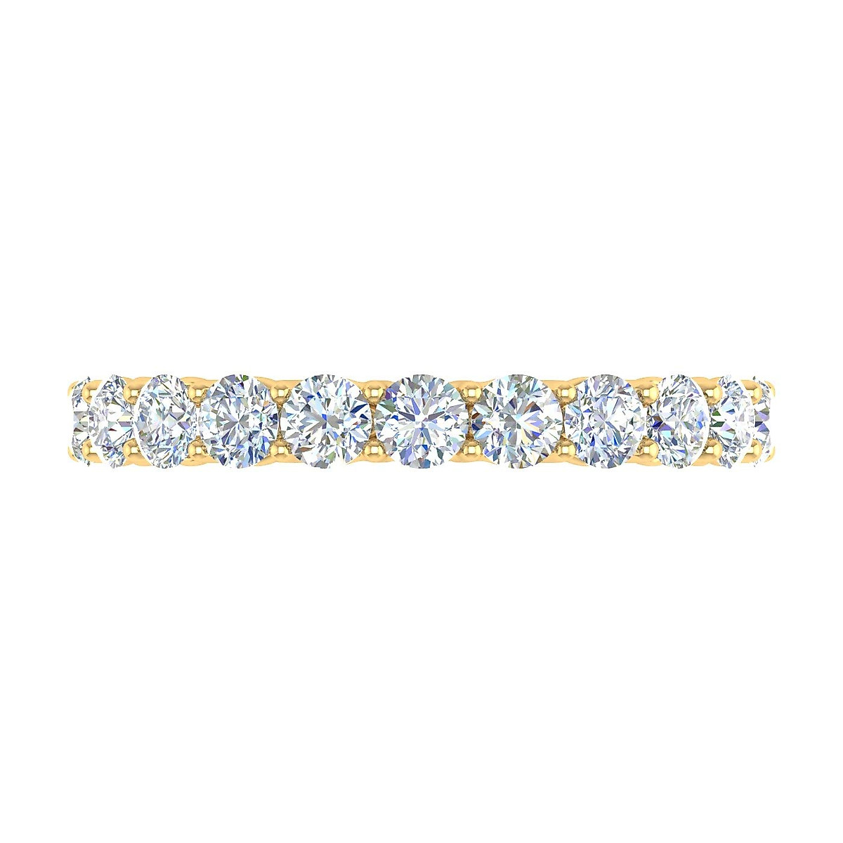 2.2 Carat Prong Set Diamond Eternity ring in 14K Yellow Gold - IGI Certified (Ring Size 4)