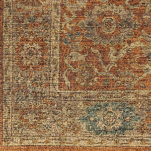 Hauteloom Dash Wool Living Room, Bedroom Area Rug - Traditional - Dark Red, Tan, Black - 8' x 10'