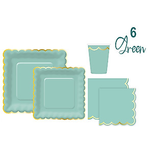 Serves 24 Scalloped Pastel Party Set 24-10 Inch Plates 24-7 Inch Plates 24 Lunch Napkins 24 Beverage Napkins 24 Cups - 12 Ounce cups