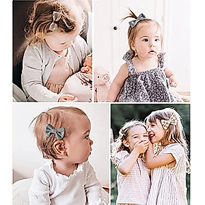21 Pack Baby Girls Hair Clips Bows Fully Lined Non Slip Barrettes for Fine Handmade Hair Accessories for Newborn Infant Toddler Kids