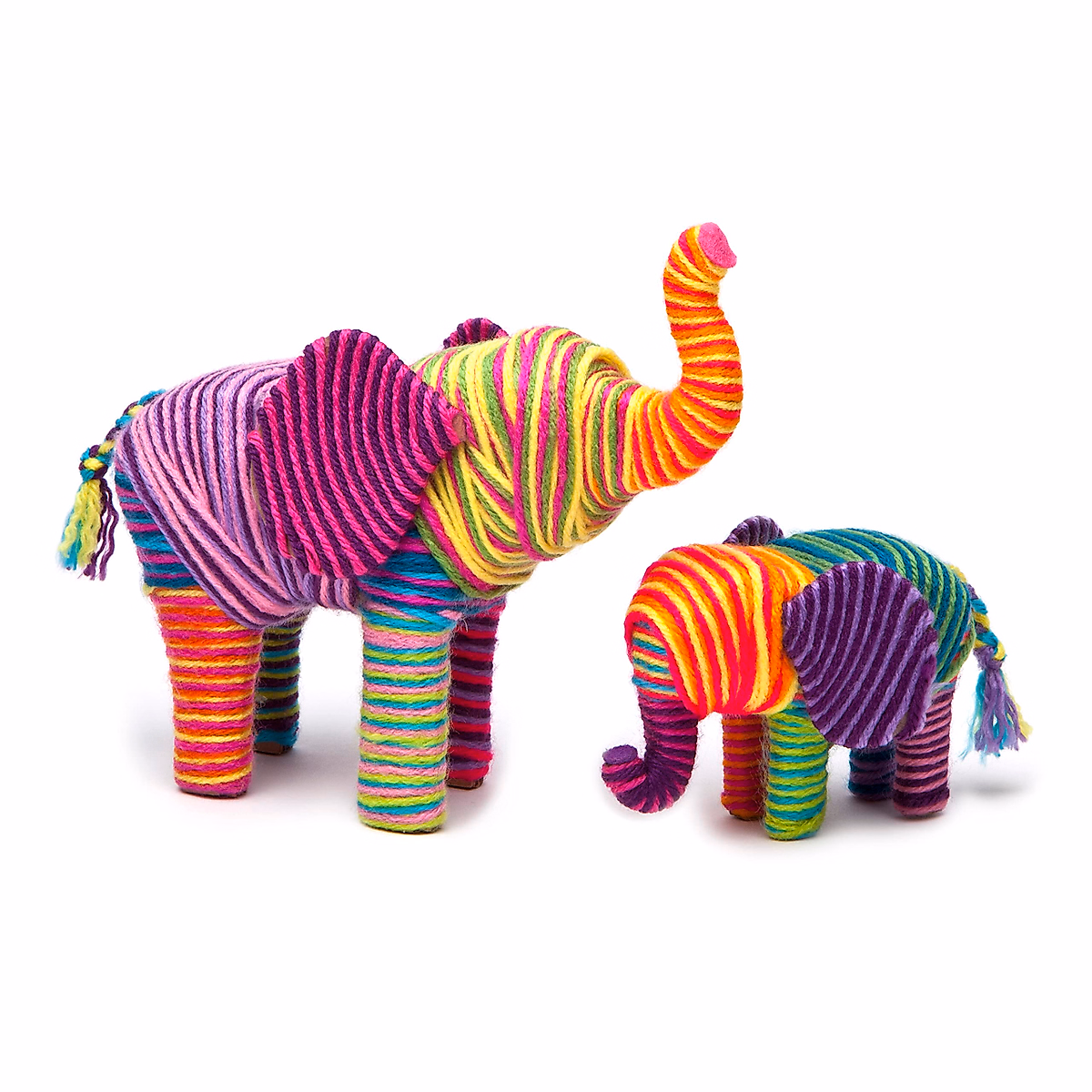 Craft-tastic — Yarn Elephants Kit — Craft Kit Makes 2 Yarn-Wrapped Elephants — for Ages 8+