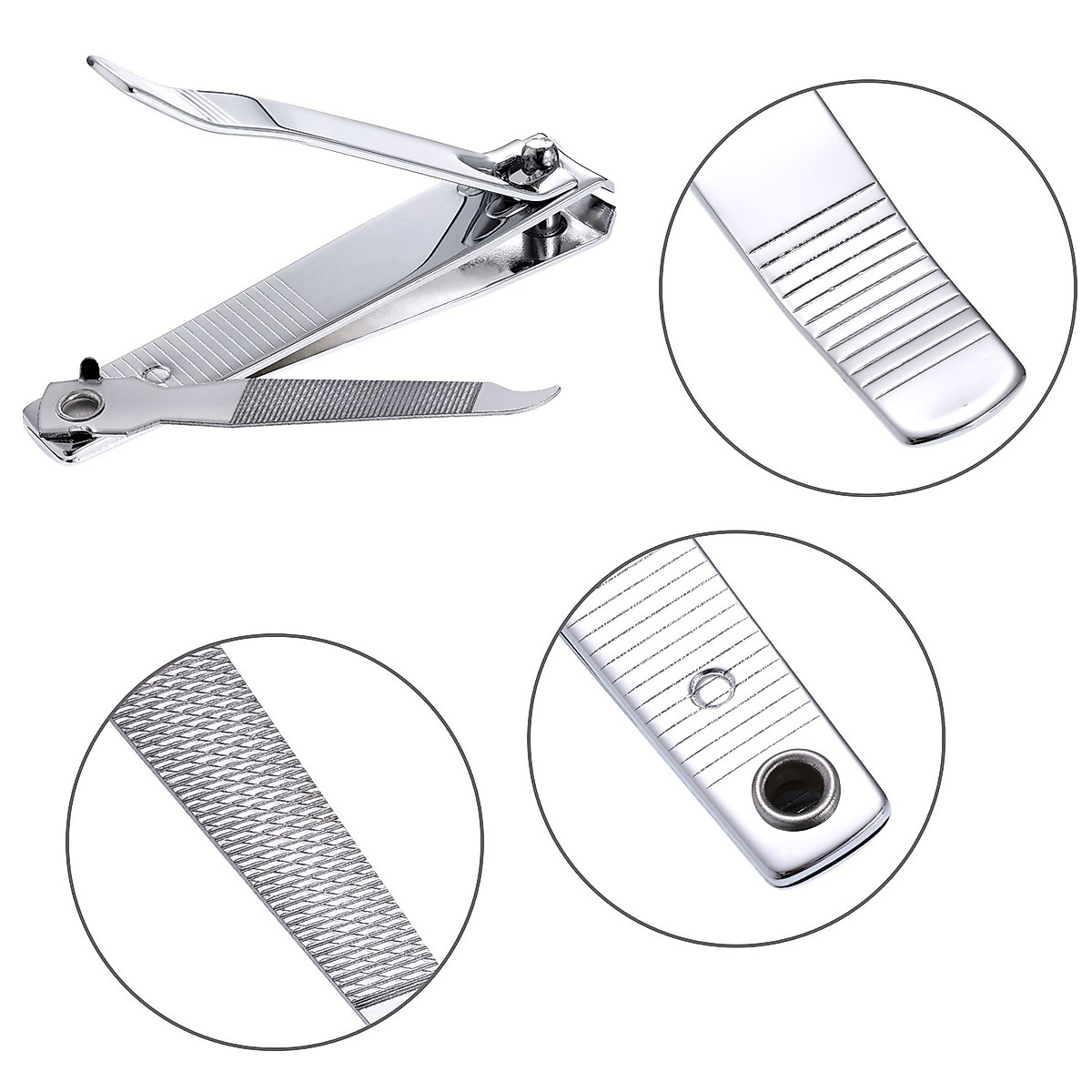 Bememo 12 Pieces Stainless Nail Clippers Set Fingernail Clippers and Toenail Clippers Nail Cutter Tool Set for Kids, Men, Women (12 Pieces, Fingernail and Toenail Clipper Set)