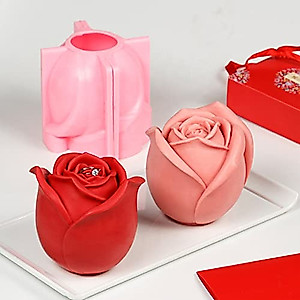 Gridspace Large 3D Rose Silicone Chocolate/ Candle/ Soap Mold for Making Rose Mousse Cake - Diameter-3.3"-Medium