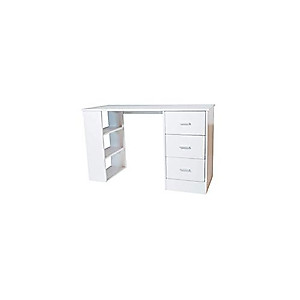 OneSpace Monroe 3 Shelve Computer Desk, White
