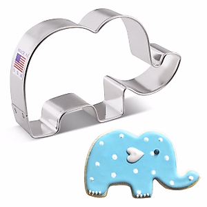 Cute Elephant Cookie Cutter, 4.25" Made in USA by Ann Clark