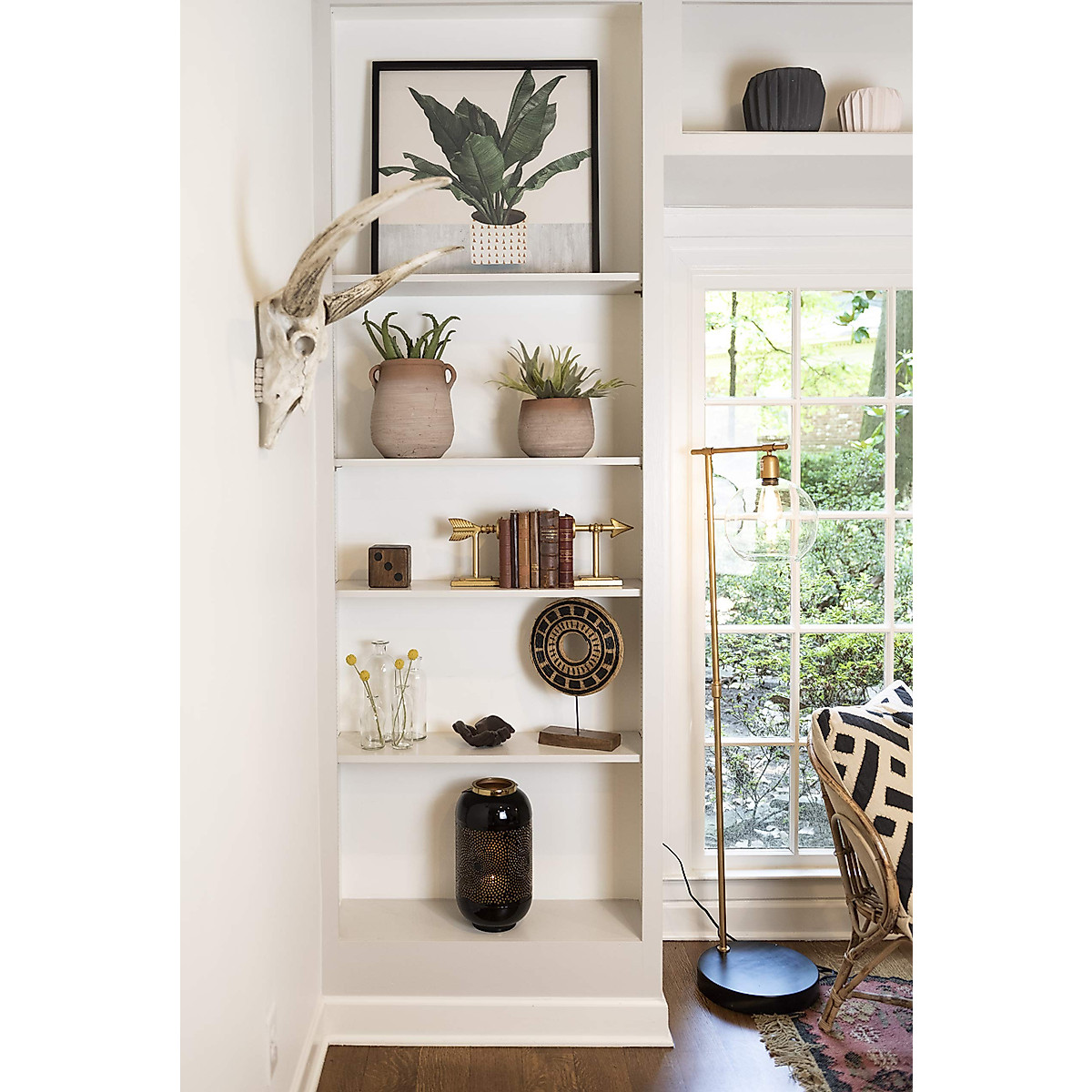 Creative Co-Op Set of 5 Vintage Bottle Vases on Wood Tray