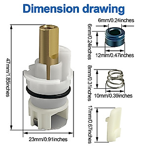 KEQGPCBE 1 Pack Replacement Faucet Cartridges for RP25513 Faucet Stem Assembly Repair Kit for Delta Two Handle Lavatory Centerset Widespread Bathroom Faucet RP4993 Seat and Spring