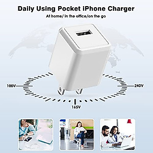 iPhone Charger [Apple MFi Certified] 2 Pack Apple iPhone Charging Lightning Cable Data Sync Cord with USB Wall Charger Block Box Travel Plug Adapter for iPhone 14/13/Pro/Max/XR/X/Xs/Max/8/Plus/AirPod