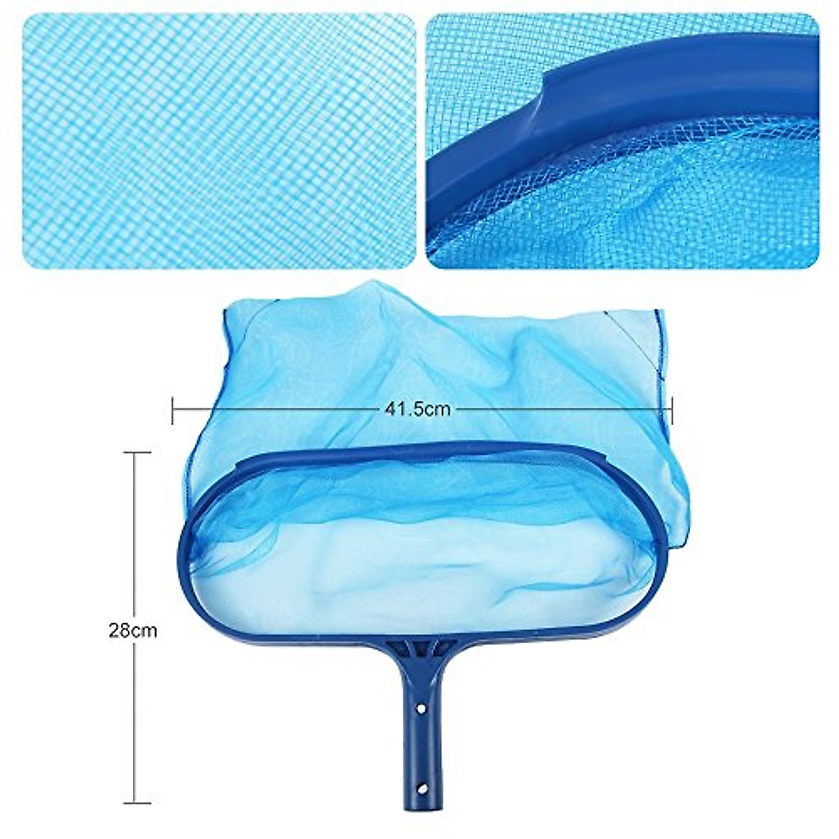 Rongbo Deep-Bag Pool Rake & Swimming Leaf Skimmer Net with Medium Fine Mesh,Fits Most Standard Pole for Cleaning Swimming Pools,Hot Tubs,Spas and Fountains (deep-Bag rake)