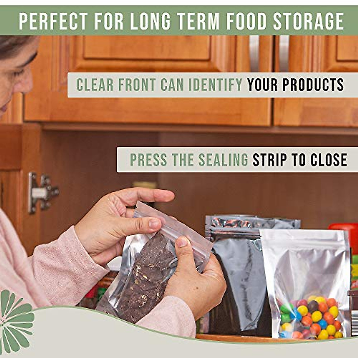 BYRDIES BAGS - Smell Proof Mylar 100 Count Resealable Heat Seal Food Safe Storage Pack With Clear Window - For Snacks Treats Jewelry Crafts Beads (3X4 inch, Blue)