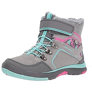Merrell Kids' Unisex M-Moab Fst Polar Mid A/C Wtrpf Hiking Boot, Grey/Multi, 2 Wide US Little Kid