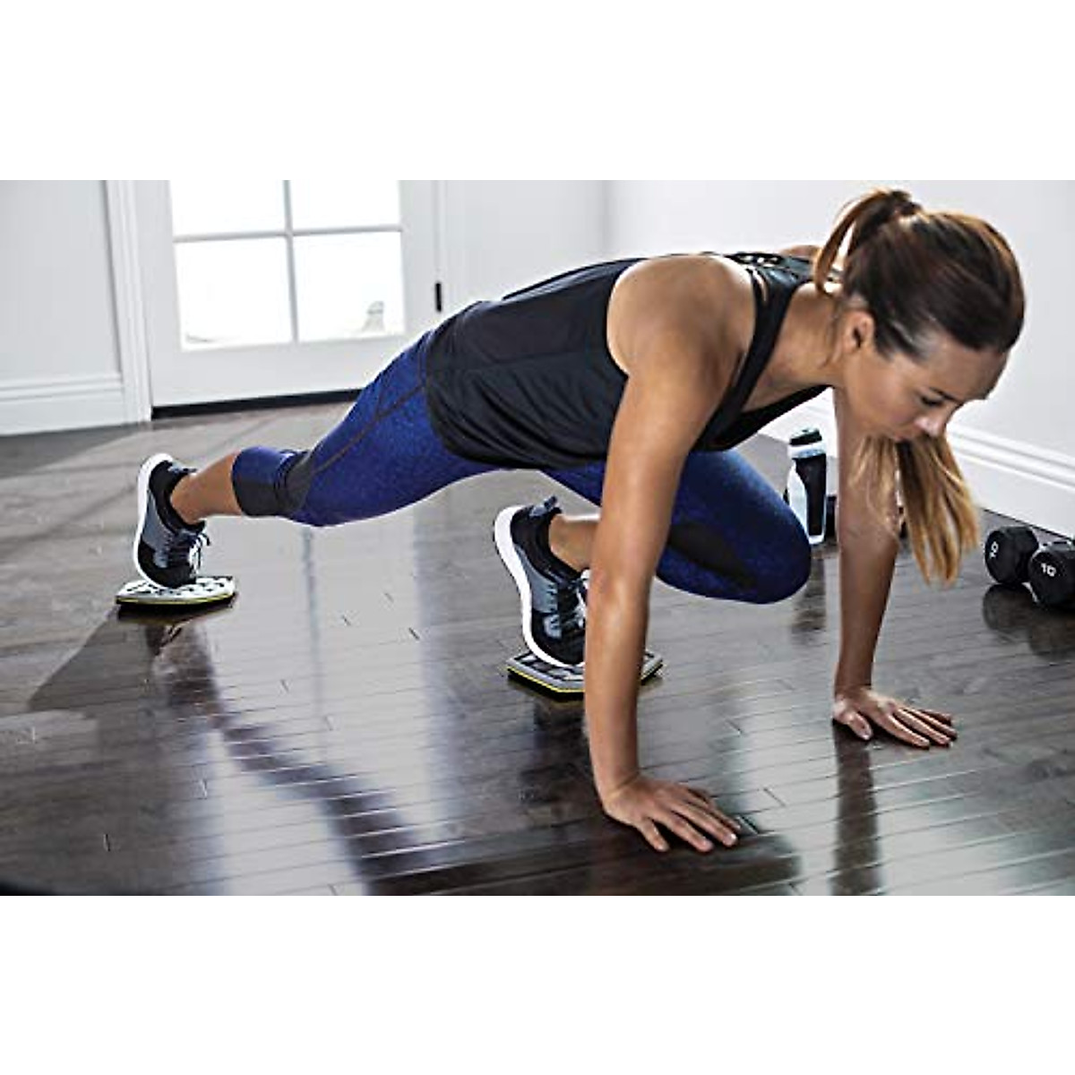 SKLZ Slidez Dual-Sided Exercise Glider Discs for Core Stability Exercises for Hands & Feet, Court Use