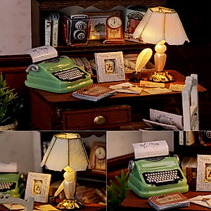 TuKIIE DIY Miniature Dollhouse Kit with Furniture, 1:24 Scale Creative Room Mini Wooden Doll House Plus Dust Proof for Kids Teens Adults(Elegant Studio)