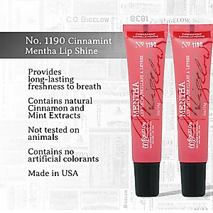 C.O. Bigelow Cinnamint Mentha Lip Shine Lip Balm Trio, Lip Gloss & Balm Tubes, 3 Pack, 0.5 oz / 14g each