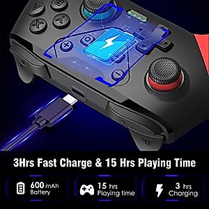 Switch Controller, Wireless Switch Pro Controller for Switch/Switch Lite/Switch OLED, Extra Switch Controller with Paddles, Programmable Switch Control Remote Gamepad with Back Buttons,Wake-up,Turbo