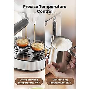 Gevi Espresso Machine 20 Bar, Professional Espresso Maker with Milk Frother Steam Wand, Compact Espresso Machines for Cappuccino, Latte, Commercial Espresso Machines & Coffee Makers, Gift for Mother