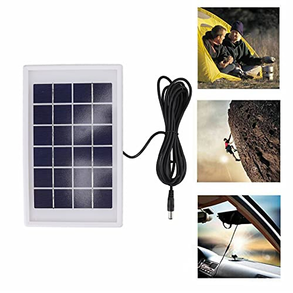 Solar Panel Charger, Lightweight Portable 3W 6V Solar Panel Low Light Efficiency for SolarStreetLights