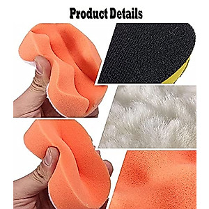 Meraviglie Stella Car Polishing Pads Kit 31 Pcs 3 Inch Foam Buffing Pad with Drill Suction Cups Attachment for Auto Polisher Waxing Sealing Glaze Automotive Care Clear Tools Accessories