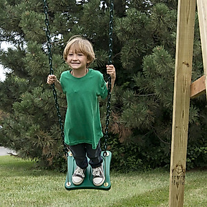 Swing-N-Slide NE 5041 Stand-Up Swing with 14" x 14" Swing Base and Coated Chains for Swing Set and Playset, Green
