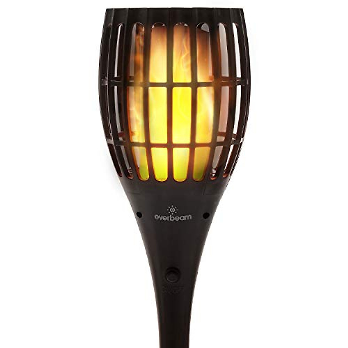 Everbeam P1 Solar Torch Light with Flickering Flame - Our Waterproof Outdoor Solar Tiki Torches Come Equipped with 96 LED Bulbs That Create A Stunning Realistic Fire Effect - 1 Pack