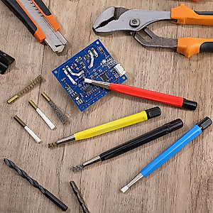 8 Pieces Scratch Brush Pen Set, Pen Style Prep Sanding Brush With Steel, Brass, Fiberglass, Nylon Replacement Tips for Jewelry, Watch, Coin Cleaning, Electronic Applications, Auto Body Work