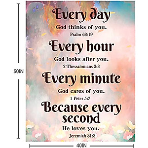 Simplive Christian Gifts for Women, Religious Gifts for Women Bible Blanket with Inspirational Thoughts and Prayers-Scripture Blanket Catholic Gifts Birthday Gifts Spiritual Gifts for Women 40"X 50"