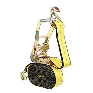 Everest Premium Ratchet Tie Down – 1 PK – 2 IN – 27 FT – 3333 LBS Working Load – 10000 LBS Break Strength – Double J Hook – Cargo Straps Perfect for Moving Appliances, Lawn Equipment and Motorcycles