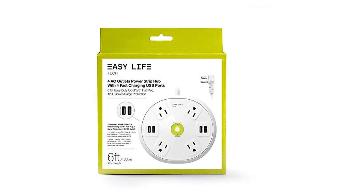 Power Strip Surge Protector Hub with USB and 4 Outlets | Easylife Tech