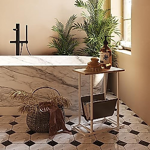 MAXTOWN Narrow Side Table - Slim End Table Nightstand with Storage Holder -Small Tables for Small Spaces -Side Tables Living Room,