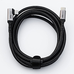 SUMPK USB C to USB C Cable 100W,[2-Pack 6.6ft Right Angle] USB 3.1 Fast Charging Cord 90 Degree 20V/5A Type C PD Cable Compatible for iPhone 15/15 Plus/15 Pro/15 Pro Max/MacBook Pro 2022