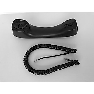 The VoIP Lounge Replacement Black Handset with Curly Cord for NEC Univerge DT300 DTL/ITL Series Phone 2E 6DE 12D 24D 32D 8LD SL2100 (Not Compatible with All NEC Phones - See Below)