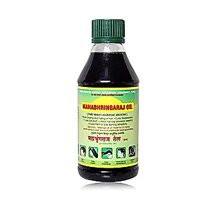 Mahabhringraj Oil 2 bottles of 200 ml ea, Scalp Massaging Oil Ramakrishna Pharma Brand - Ayurvedic Medicine