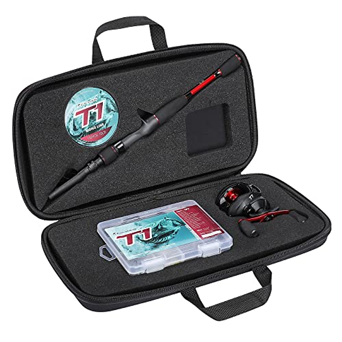 Calamus T1 Telescopic Fishing Rod and Reel Combo, Fishing Gear Set with Fishing Line, Fishing Lures Kit& Accessories and Carrier Bag for Saltwater Freshwater-Casting 6'6''- Moderate Fast- Medium Heavy