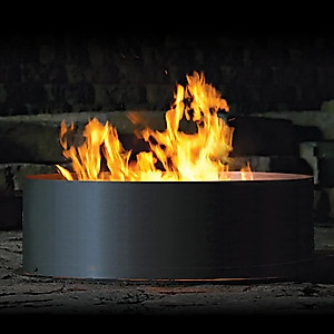 PD Metals Steel Campfire Fire Ring Solid Design - Unpainted - Large 48 d x 12 h