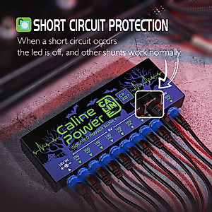 Caline CP-207 Guitar Pedal Power Supply, True Isolated Pedal Board Power Supply with 10 Totally Isolated DC 9V/12V/18V Outputs(100mA/300mA/500mA), Noiselessly